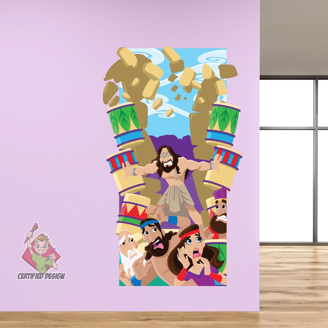 Samson Bible Story Wall Decal: Sunday School Decor - Etsy