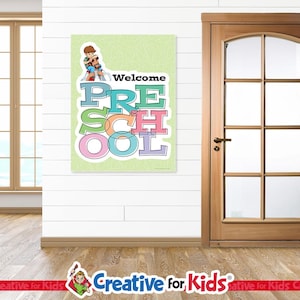 Welcome Preschool Banner Vertical, Kids Church Banner, Sunday School ...