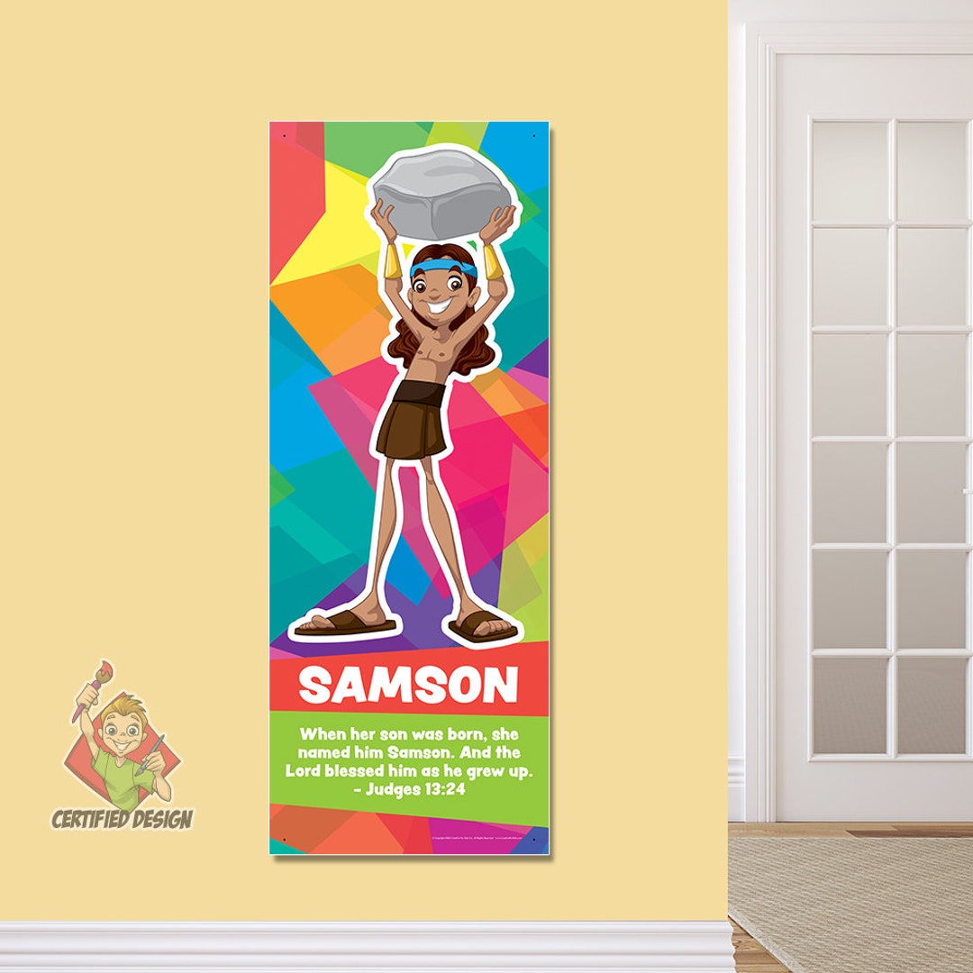 Samson Banner, Sunday School Decor, Sunday School Banner, Sunday School ...
