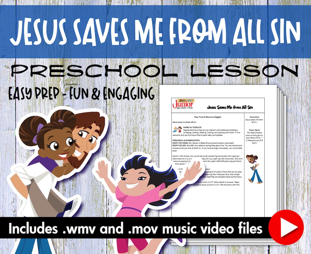 Jesus Saves Me From All Sin Preschool Bible Lesson, Sunday School ...