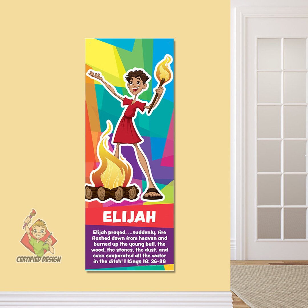 Elijah Bible Story Vinyl Banner, Sunday School Decor - Etsy