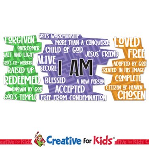 I Am Puzzle Word Cloud Wall Decal: Sunday School Classroom Decor - Etsy