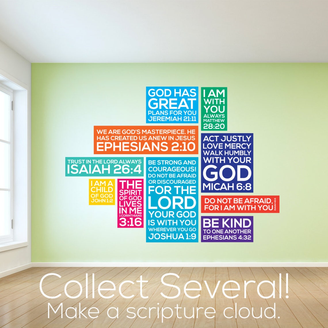 Isaiah 41:10, Sunday School Wall Decal, Scripture Verse Poster, Youth ...