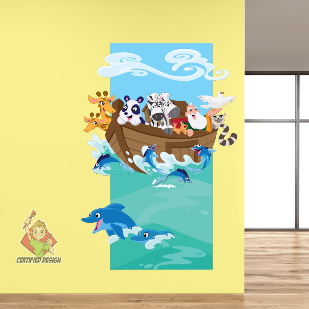 Noah's Ark Wall Decal: Bible Story Nursery Decor Sunday School ...