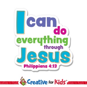 I Can Do Everything, Scripture, Sunday School Decal, Kids Scripture Art ...