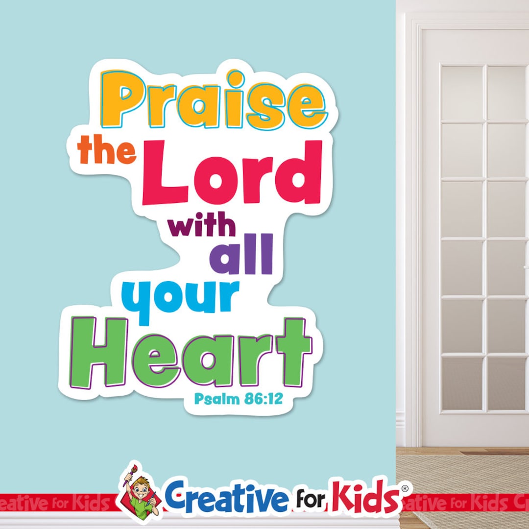 Praise the Lord With All Your Heart Scripture Verse Poster, Sunday ...