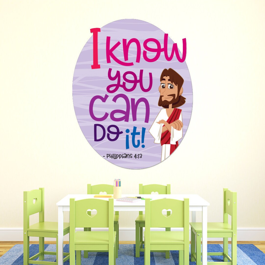 Sunday School Jesus Wall Decal, Christian Kids Nursery Decor - Etsy