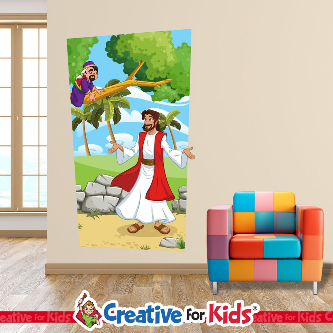 Zacchaeus and Jesus Wall Decal, Bible Story Wall Decal, Kids Wall Decal ...