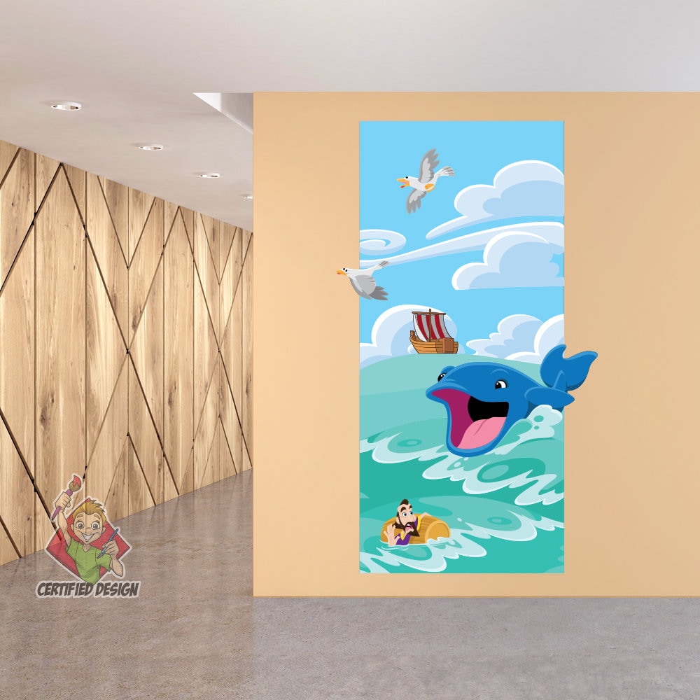 Jonah and the Whale Wall Decal: Bible Story Nursery Decor - Etsy
