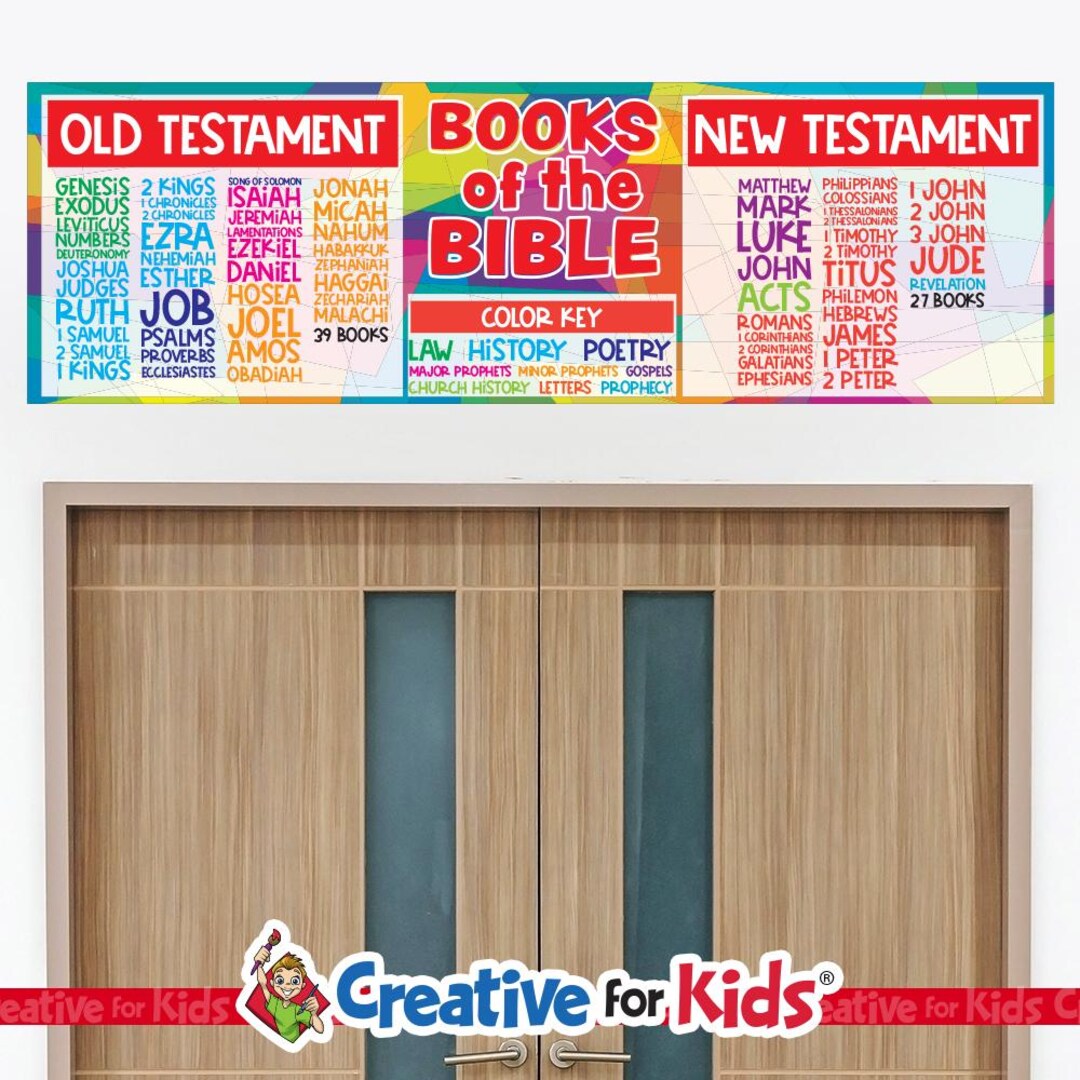 Books of the Bible Banner, Kids Church Banner, Sunday School Banner ...