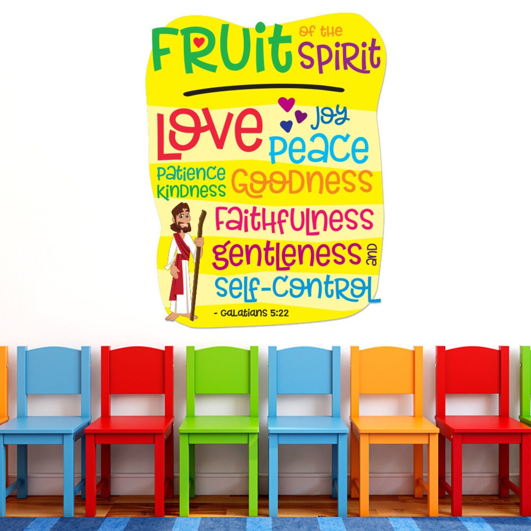 Sunday School Decal, Fruit of the Spirit Jesus, Christian Kids Decal ...