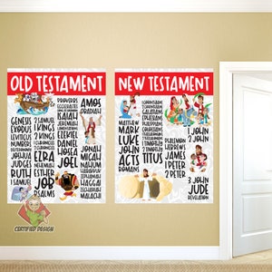 Books of the Bible Wall Decal Set, Sunday School Banner, Kindergarten ...