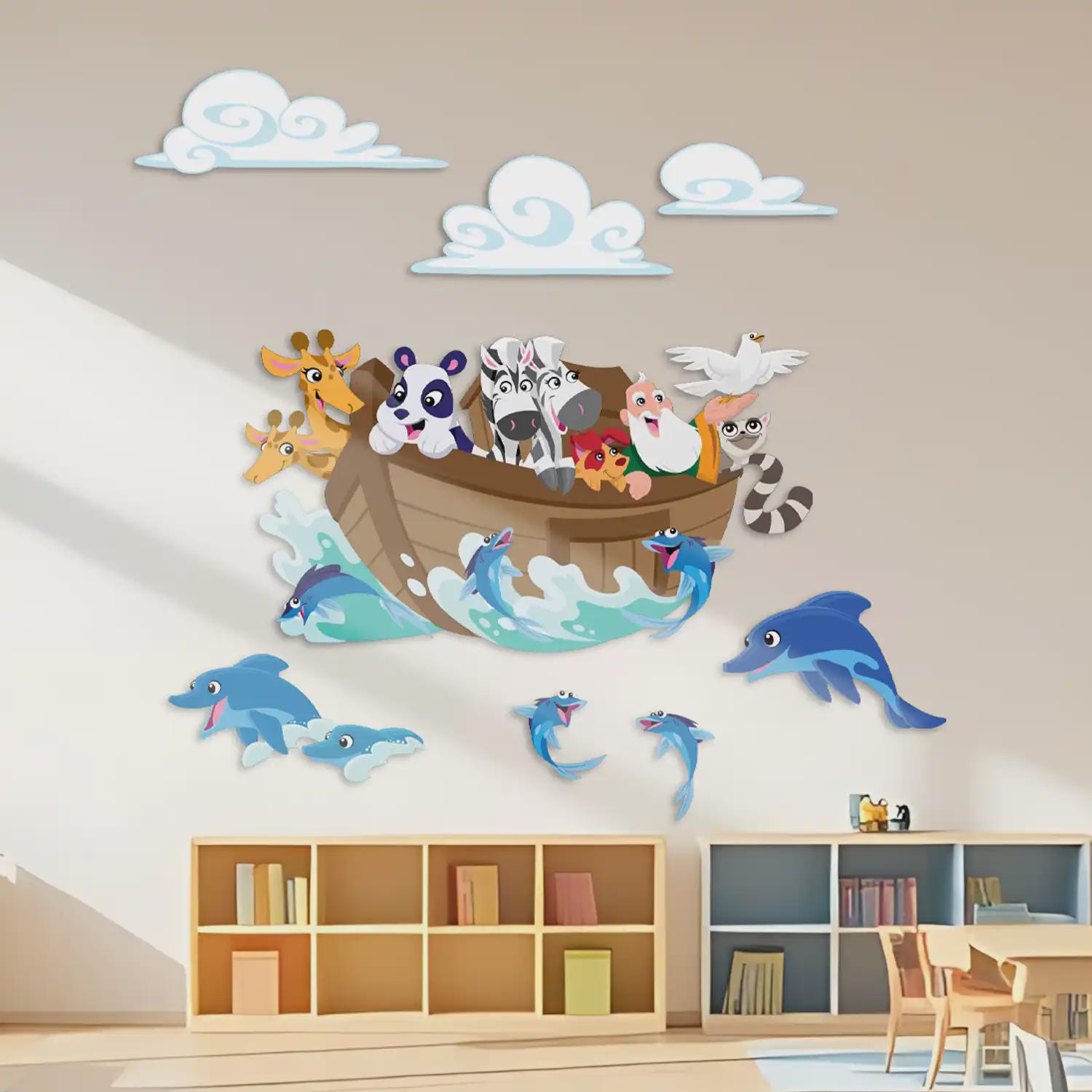 Noah's Ark Wall Decal for Kids Room, Christian Classroom & Church Decor ...
