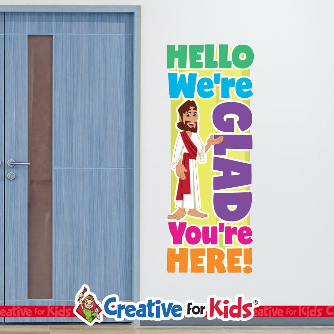 Hello We're Glad You're Here Decal, Sunday School, Sunday School Decor ...