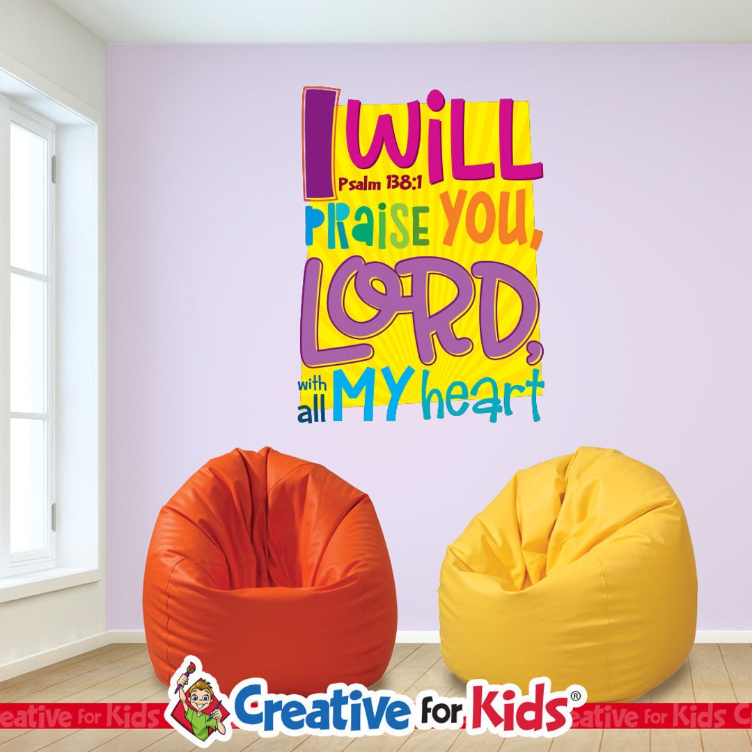 Praise the Lord Scripture Verse Wall Decal: Sunday School Classroom ...