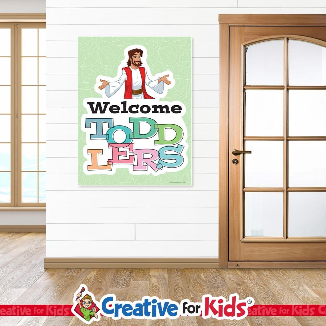 Welcome Toddlers Banner Vertical, Kids Church Banner, Sunday School ...