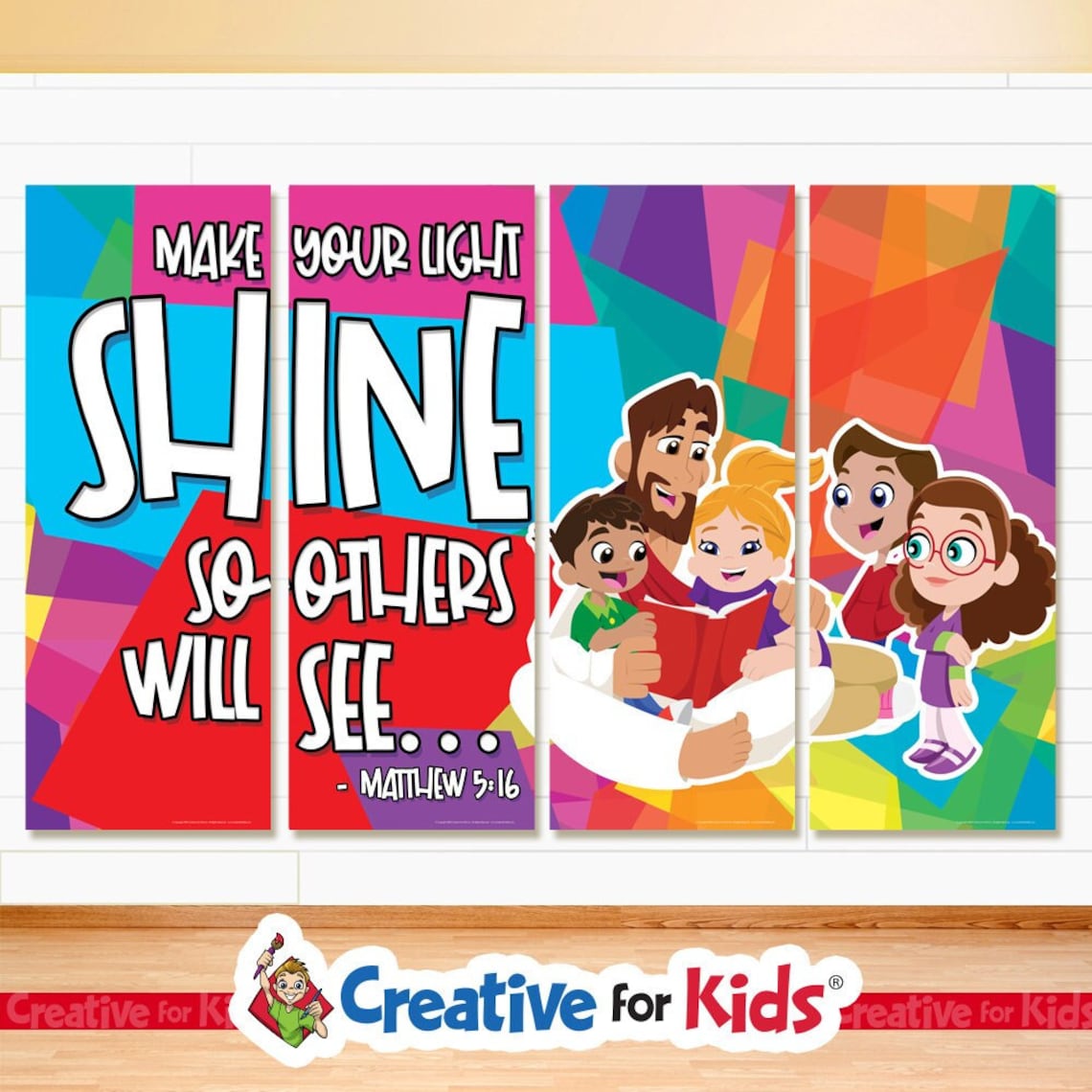 4 Banner Collage Set Let Your Light Shine Sunday School - Etsy