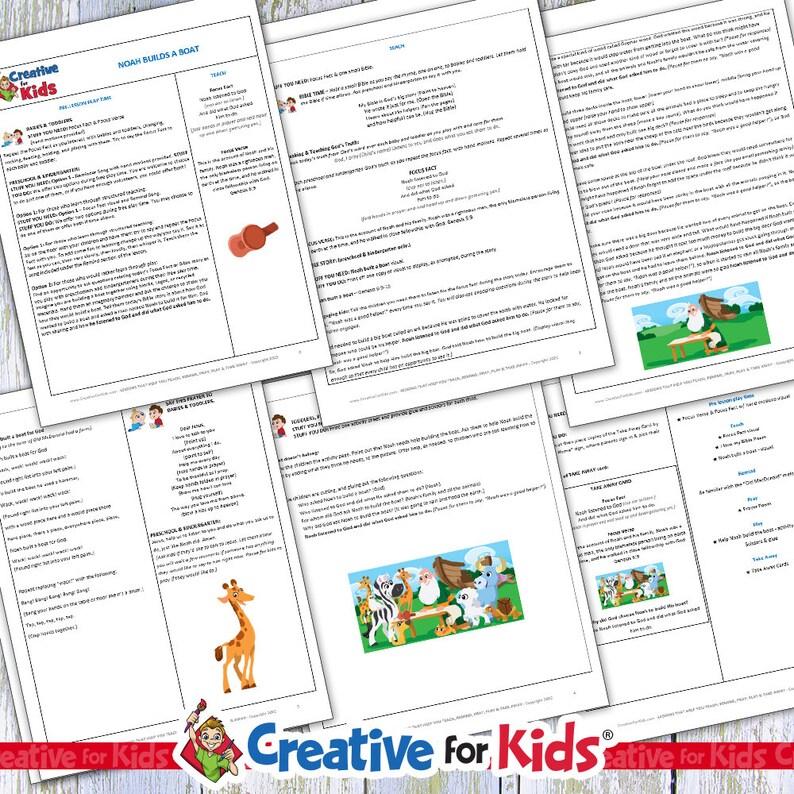 Noah Builds the Boat Preschool Bible Lesson Sunday School - Etsy