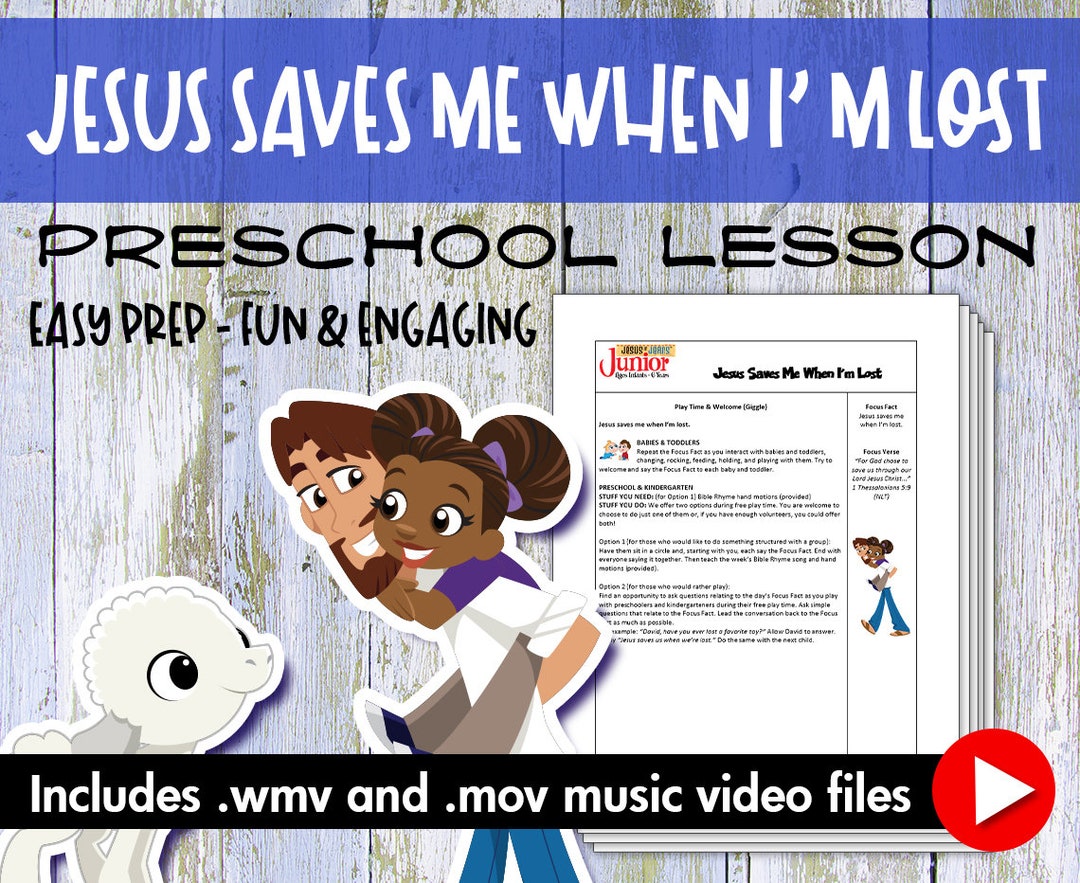 Jesus Saves Me When Im Lost Preschool Bible Lesson, Sunday School ...