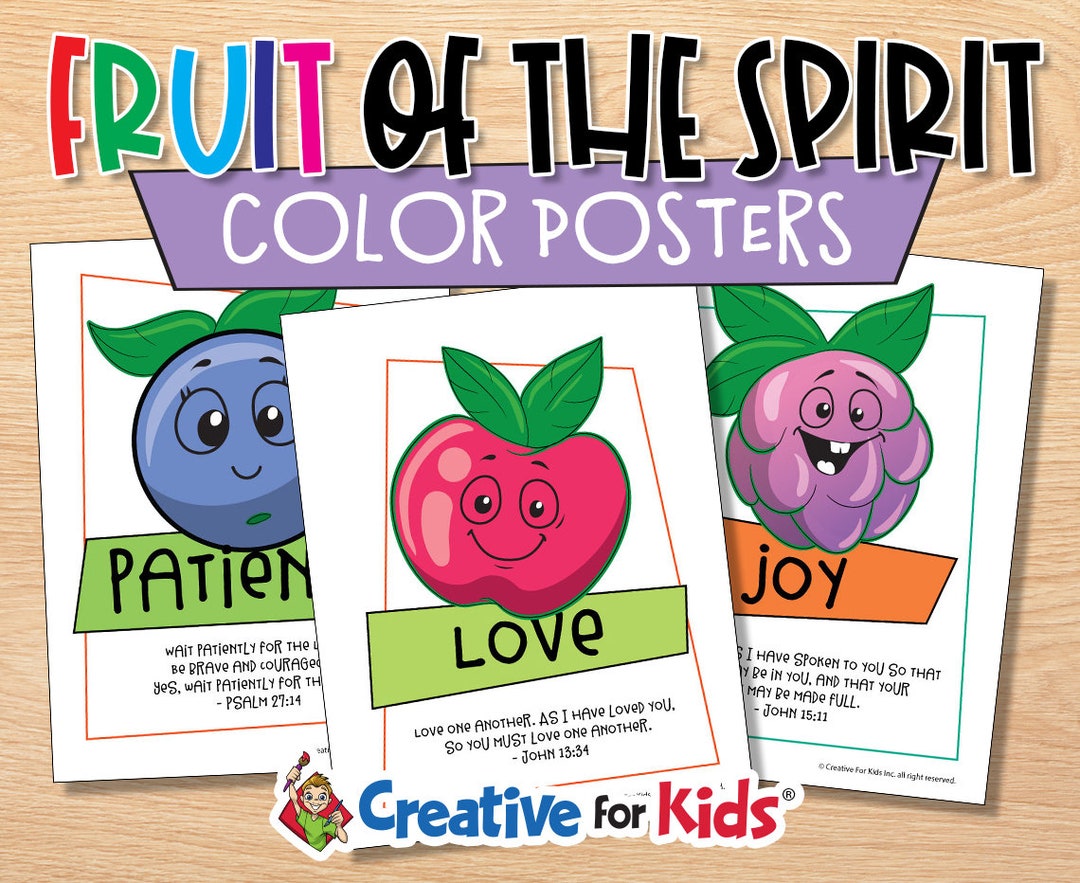 Fruit of the Spirit Color Posters, Galatians 5 22, Sunday School Decor ...