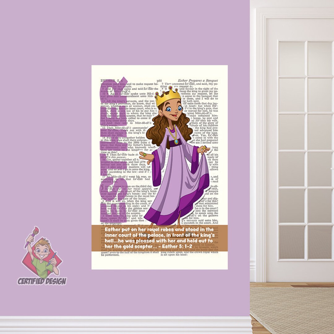 Esther , Wall Decal, Bible Story Wall Decal, Sunday School Decal, Kids ...