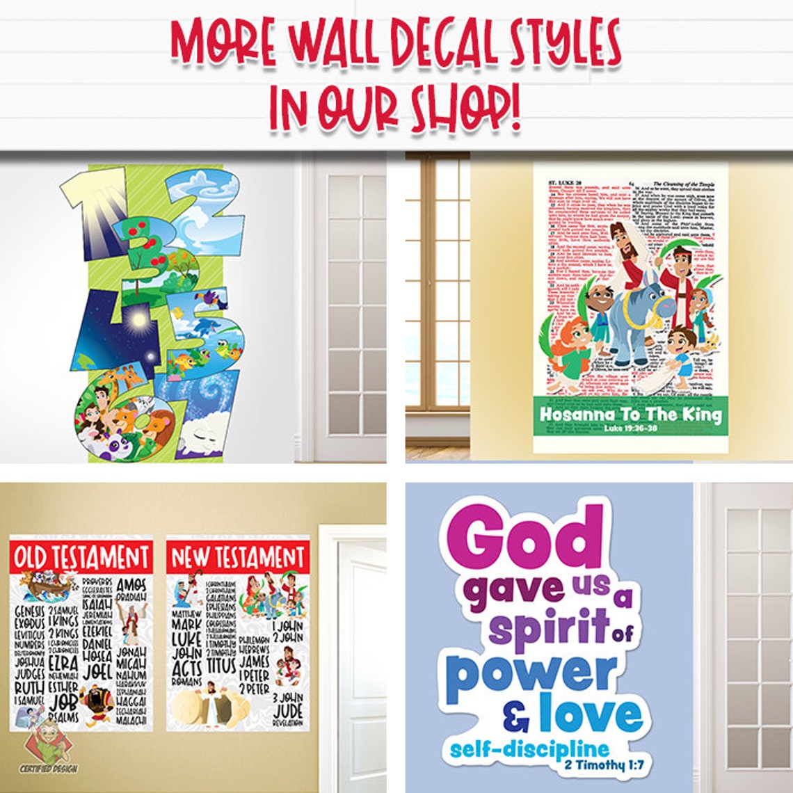 Philippians 4:13 Bible Verse Wall Decal, Kids Sunday School Decor - Etsy