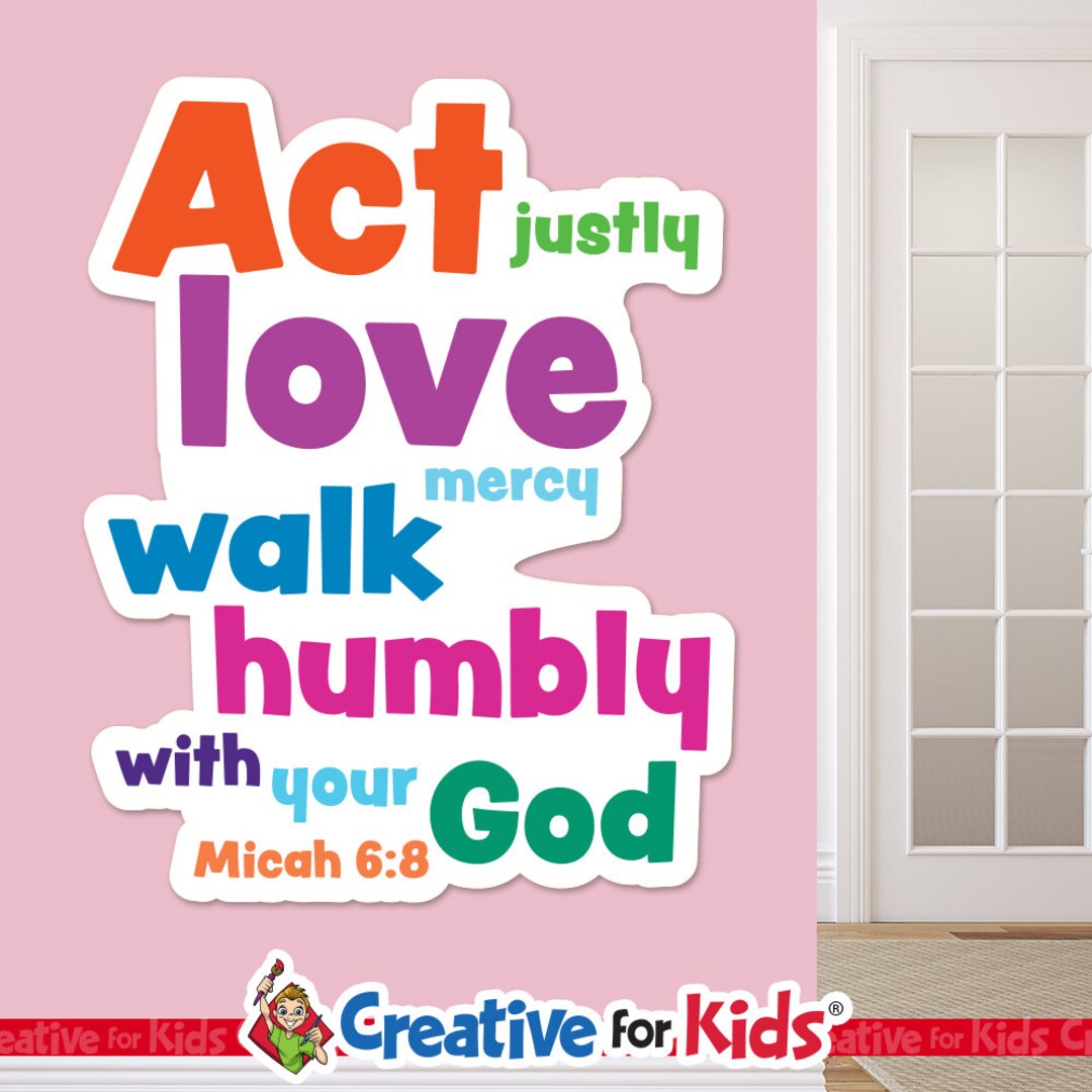 Act Love Walk With God, Scripture Decal, Sunday School Decal, Kids ...