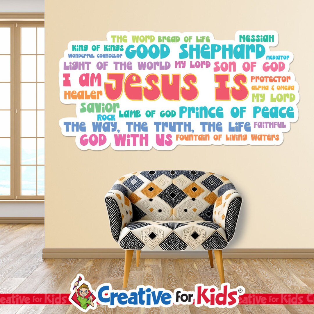 Jesus is Word Cloud Wall Decal: Sunday School Decor - Etsy