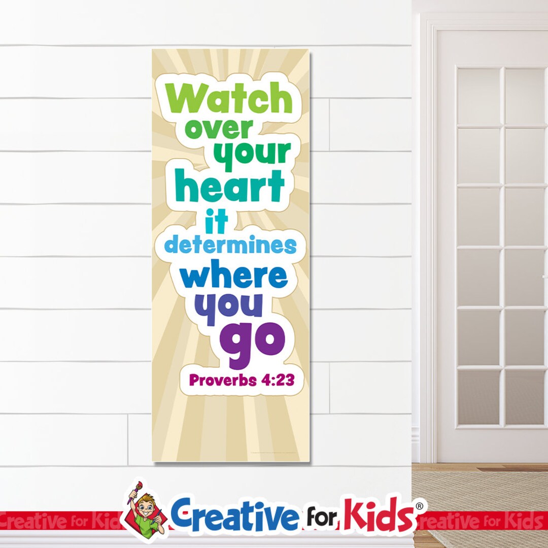 Watch Over Your Heart Scripture Banner: Kids Church Decor - Etsy