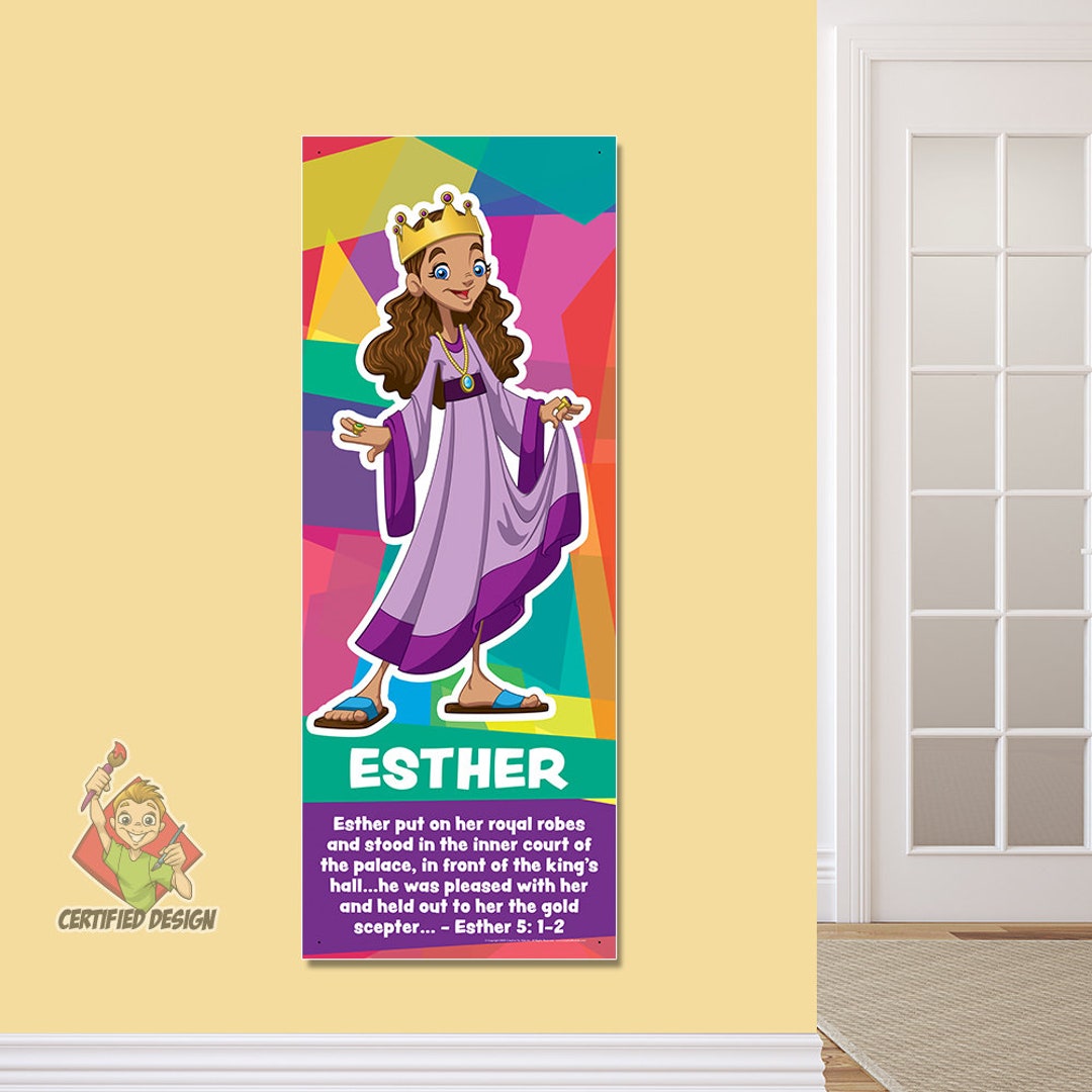 Esther Bible Story Vinyl Banner, Sunday School Decor - Etsy