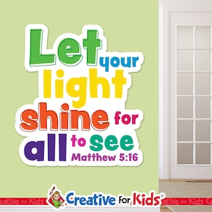 Let Your Light Shine, Scripture Decal, Sunday School Decal, Kids ...