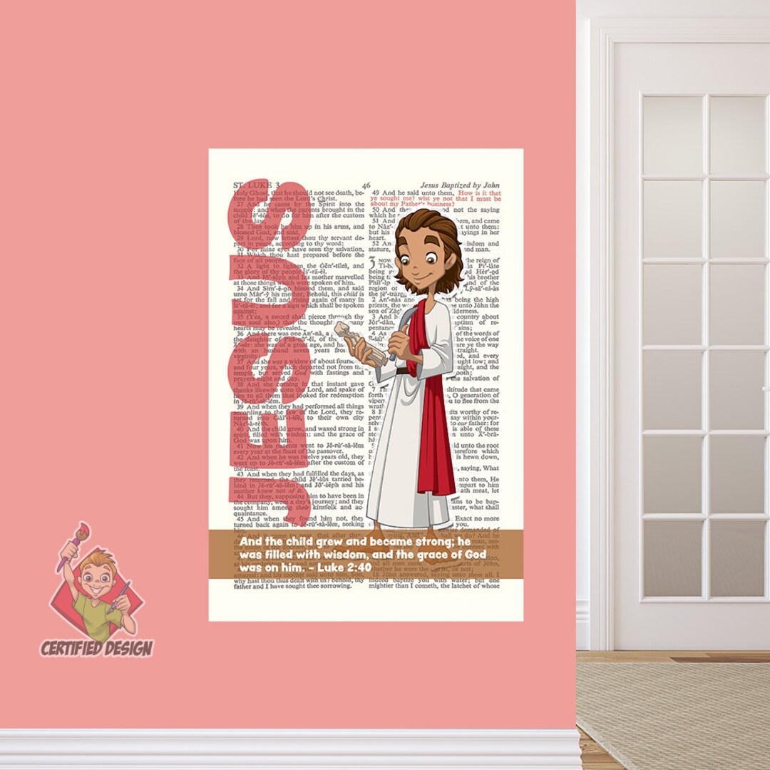 Jesus Wall Decal, Bible Story Wall Decal, Sunday School Decal, Kids ...