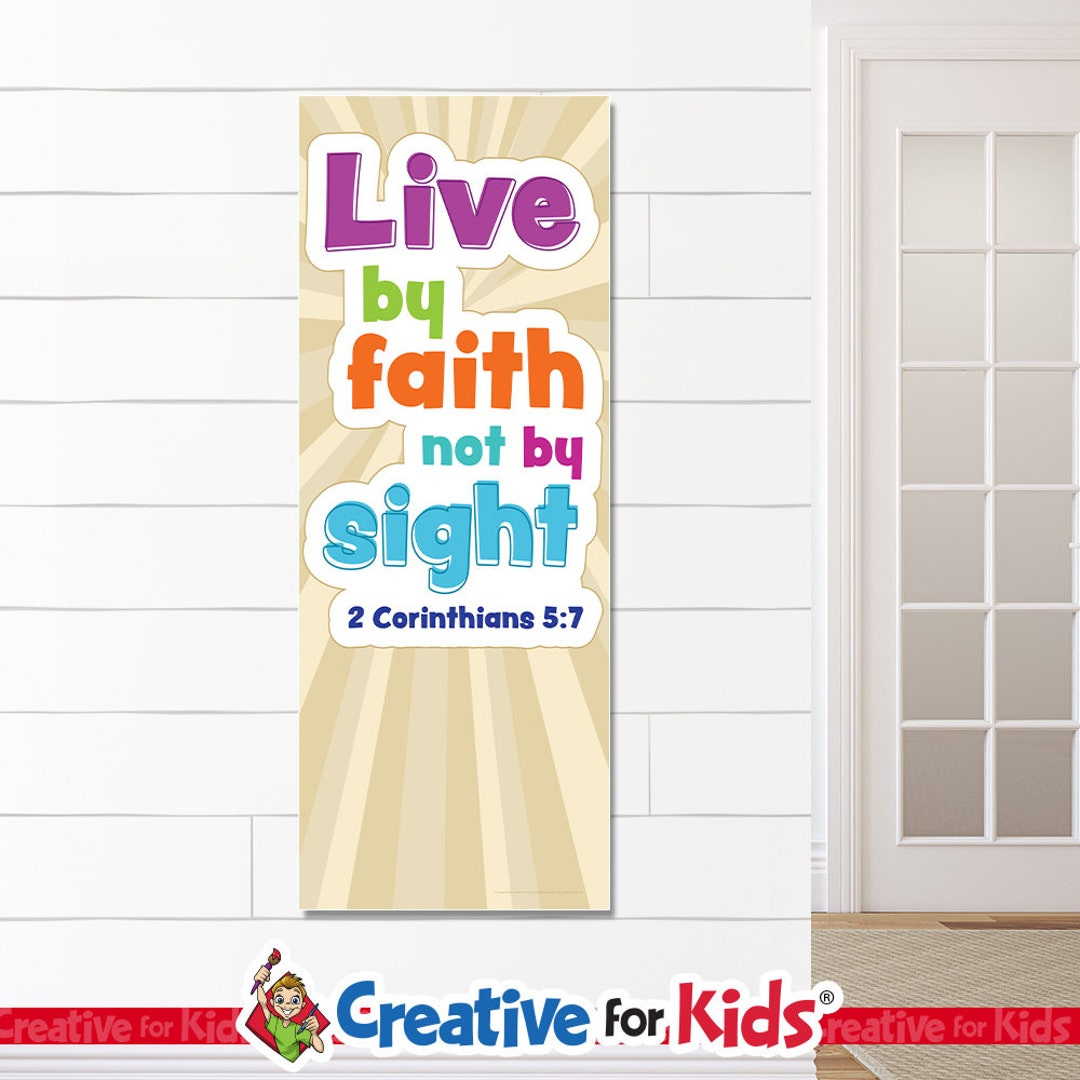 Live by Faith Scripture Banner: Sunday School Kids Church Decor - Etsy