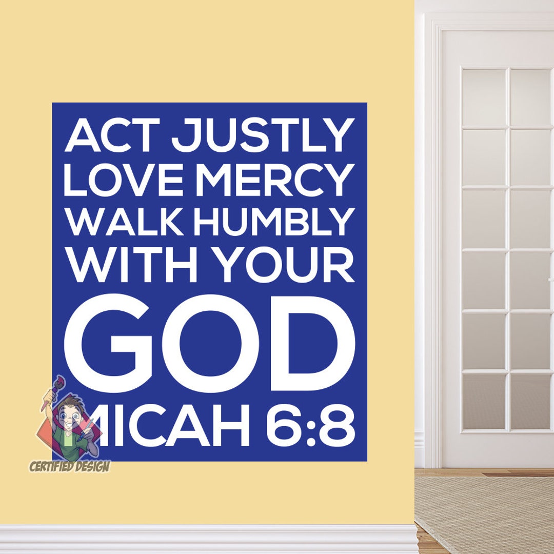 Sunday School Decal, Micah 6:8, Wall Scripture Decal, Kids Bible Verse ...