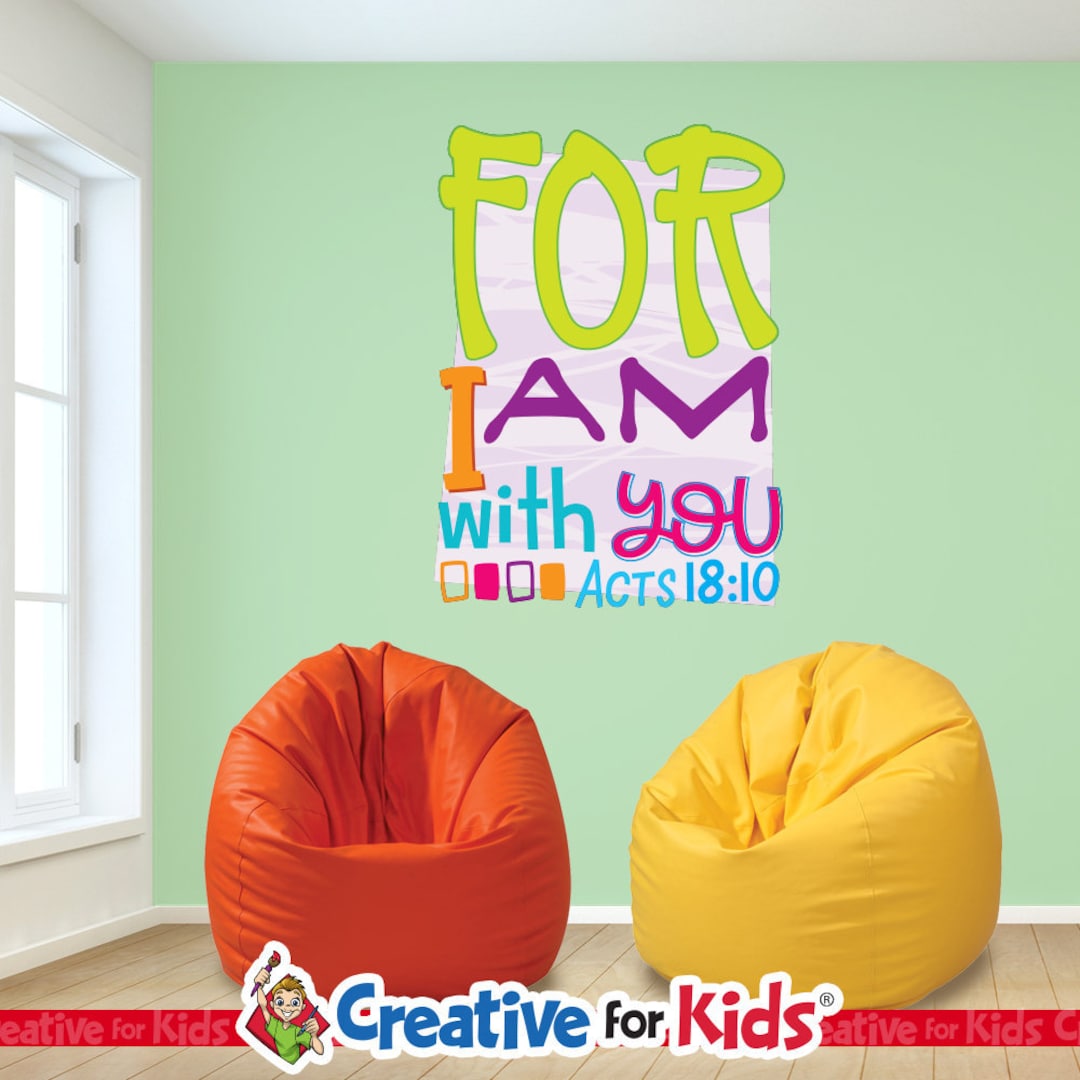 Sunday School Decal, Acts 18:10, Kids Scripture Art, Kids Bible Verse ...