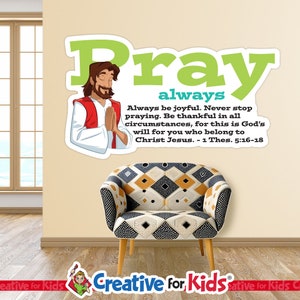 Jesus Teaches About Prayer Wall Decal, Sunday School Wall Decal, Kids ...