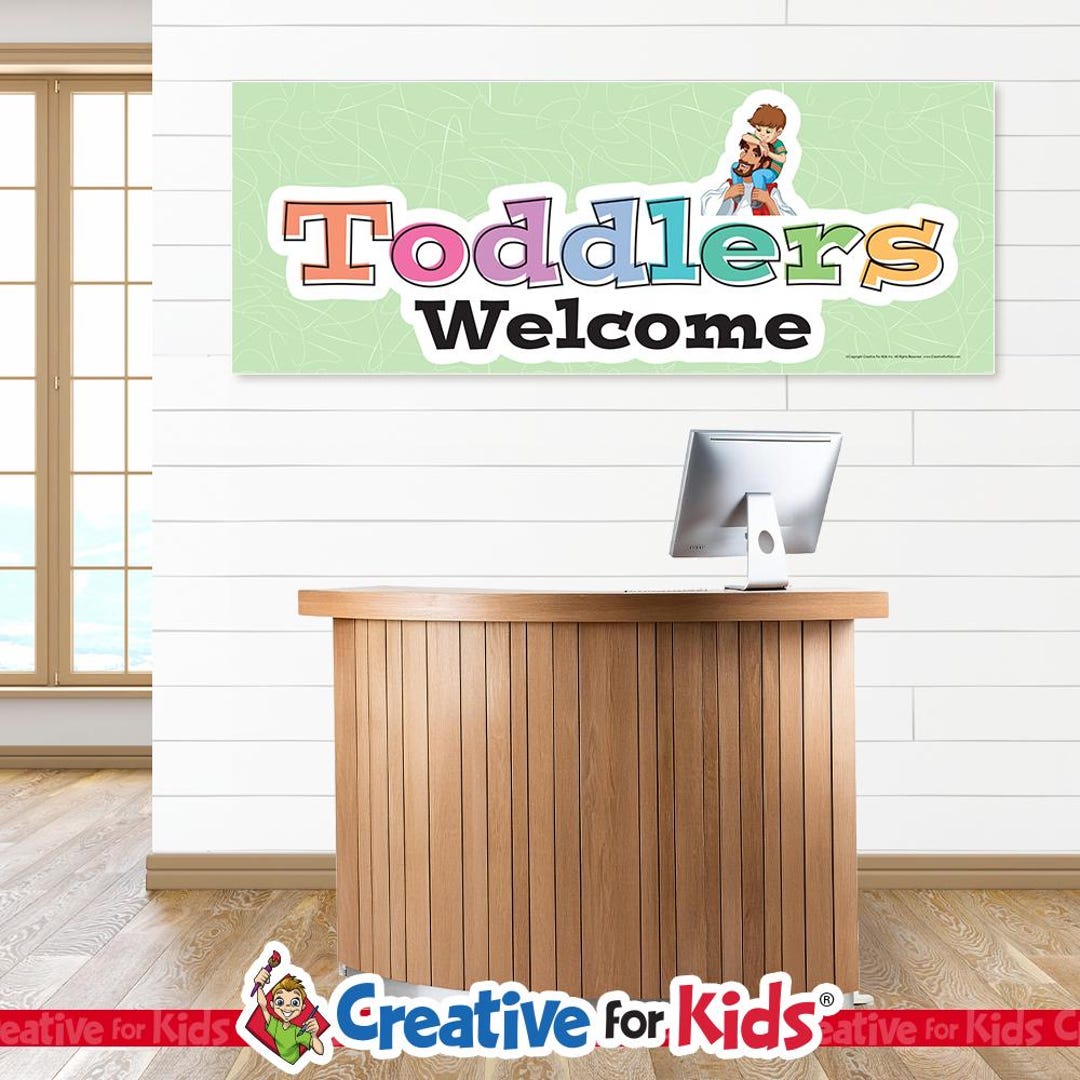 Toddlers Welcome Banner, Kids Church Banner, Sunday School Banner ...