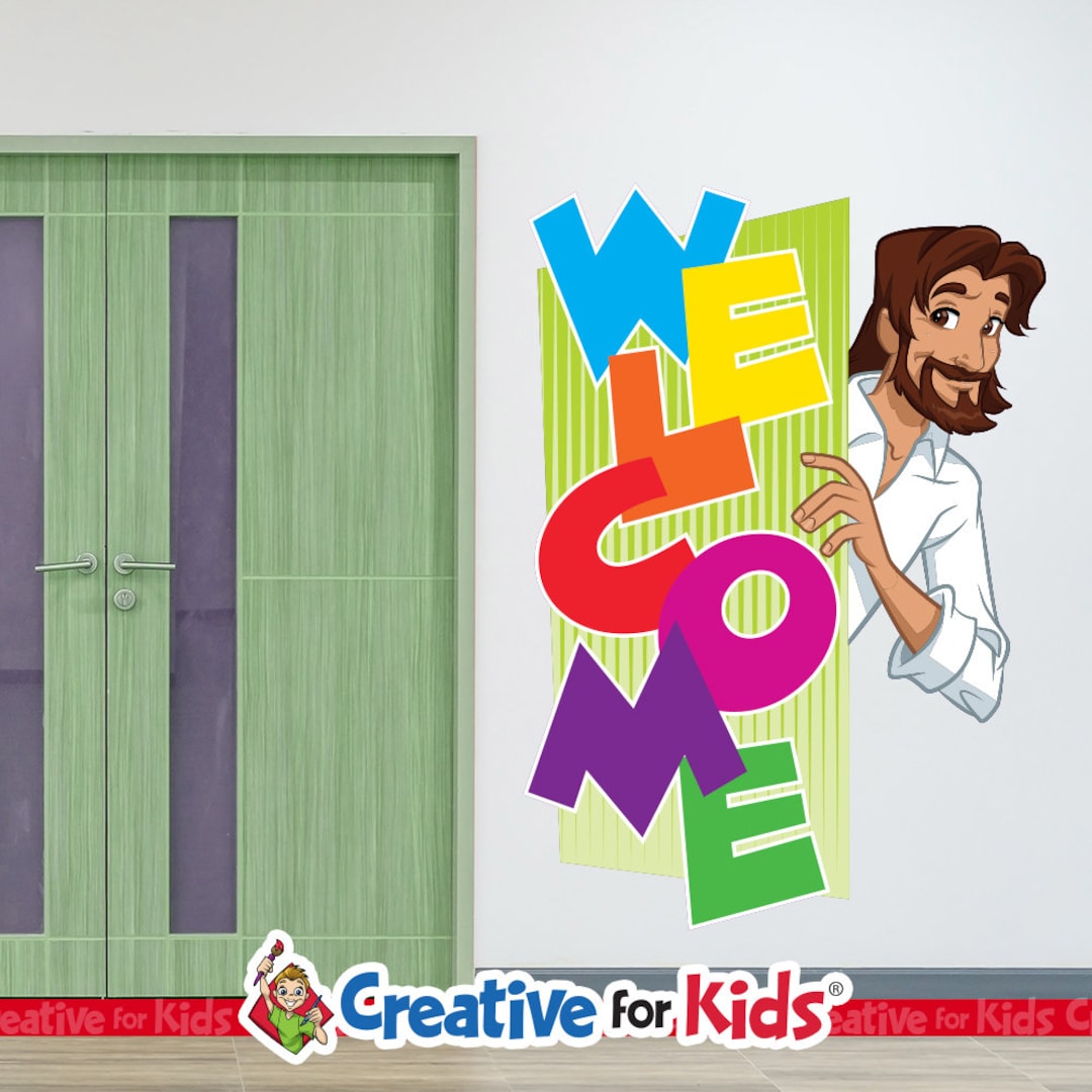 Sunday School Welcome Wall Decal: Jesus Decor - Etsy