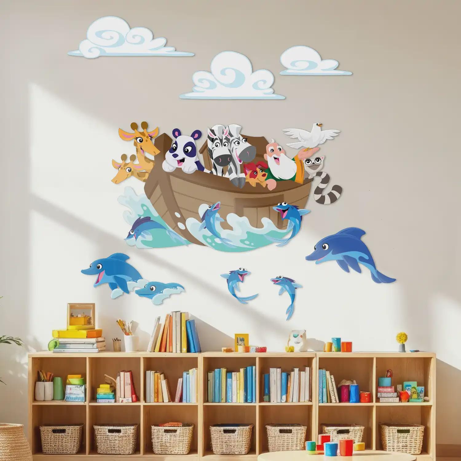 Noah's Ark Wall Decal for Kids Room, Christian Classroom & Church Decor ...