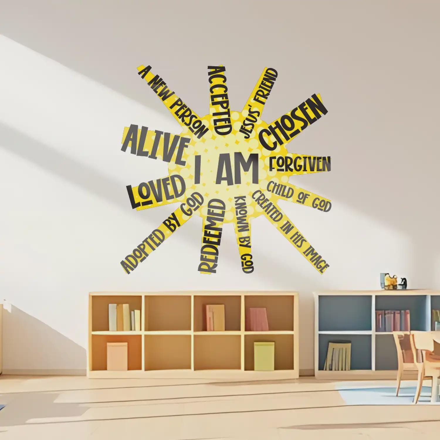 I Am Word Cloud Wall Decal: Sunday School Religious Art - Etsy