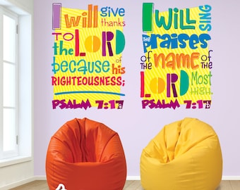 Sunday School Decal, Shout for Joy, Psalm 32:11, Kids Scripture Art ...