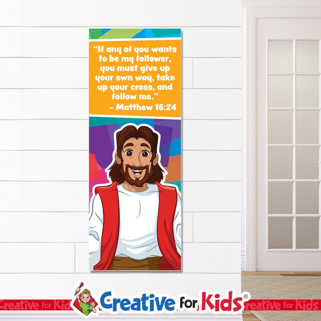 Jesus Follow Me Banner, Sunday School Decor, Sunday School Banner ...