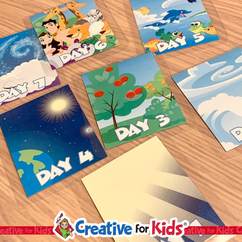 7 Days of Creation Flash Cards Sunday School Craft Bible - Etsy Canada