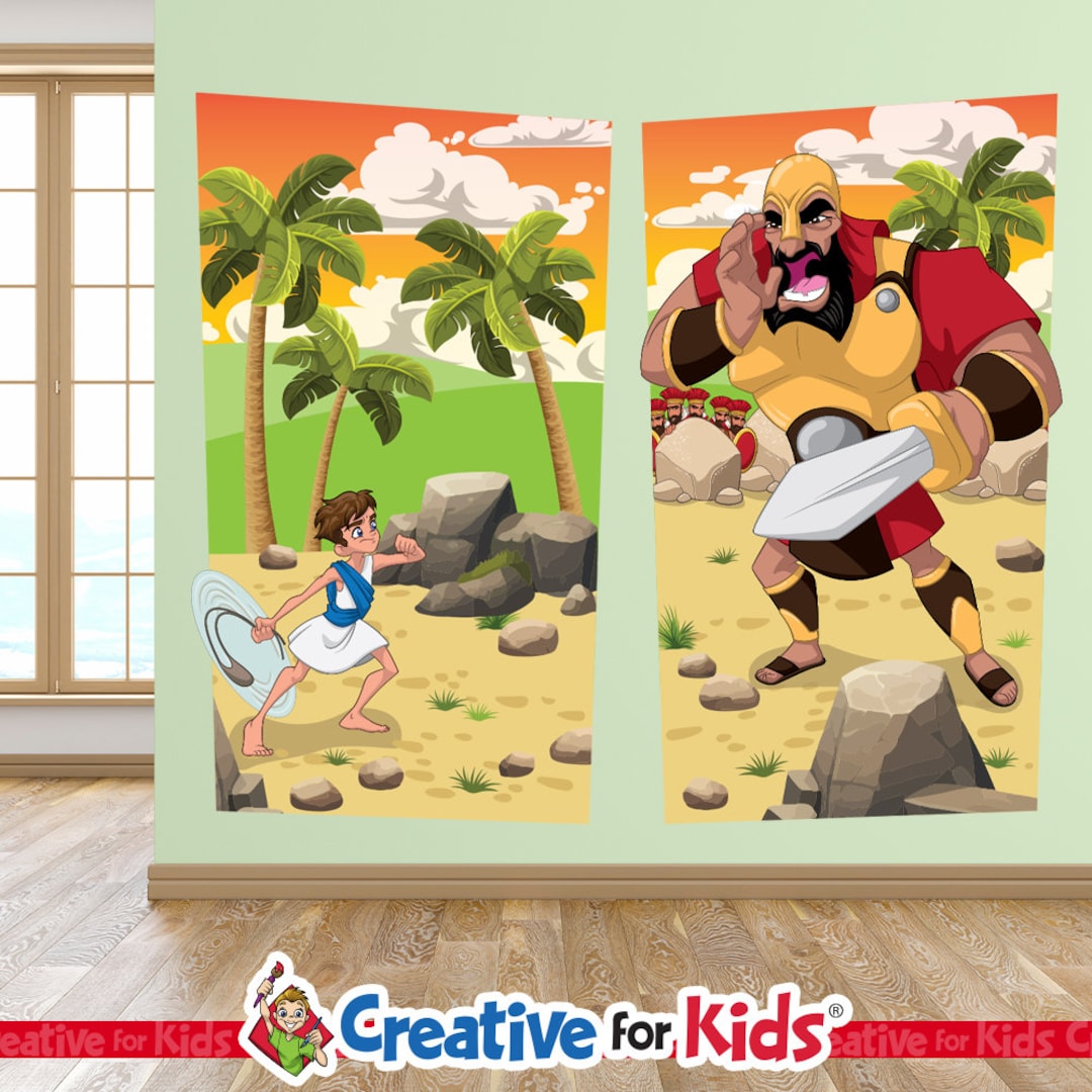 David and Goliath Series Wall Decal ELEM, Bible Story Wall Decal, Kids ...