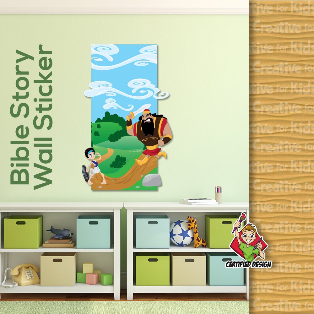 David & Goliath Wall Decal: Bible Story Nursery Decor - Etsy