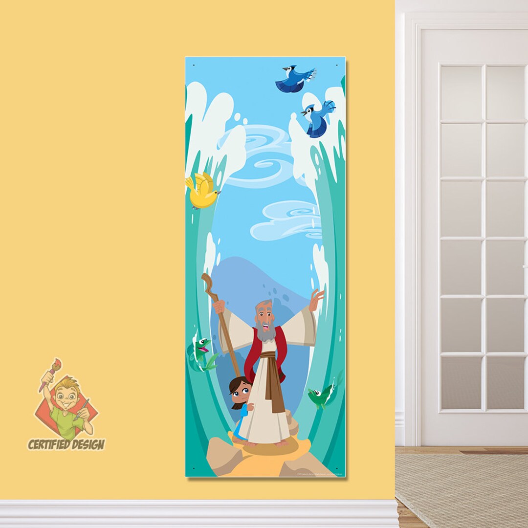 Moses Parting the Red Sea Banner, Sunday School Decor, Sunday School ...