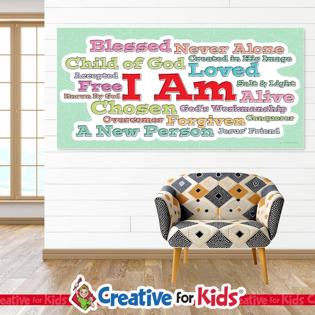 I Am Banner, Kids Church Banner, Sunday School Banner, Children's ...