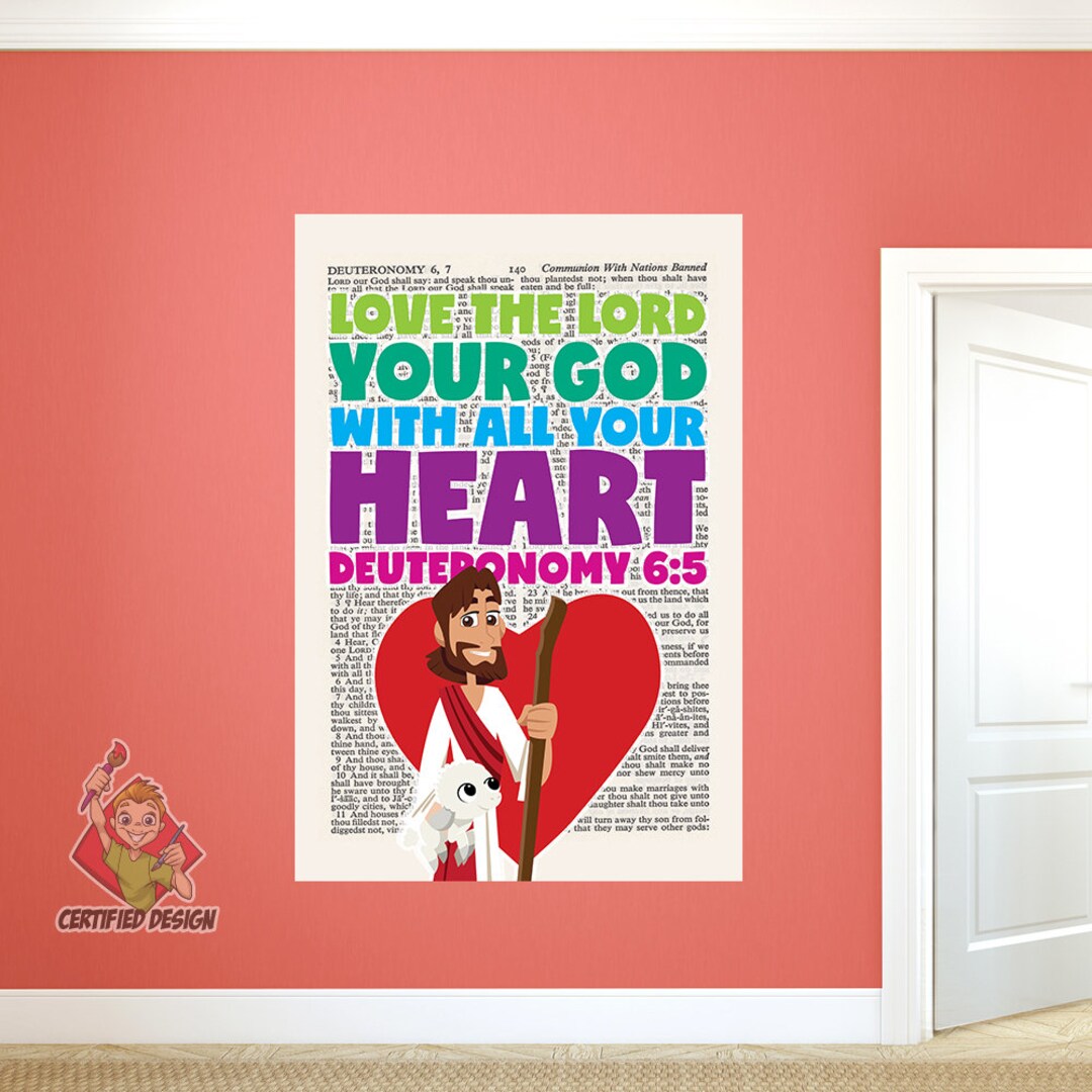 Love the Lord Your God With All Your Heart Decal, Deuteronomy 6:5 ...