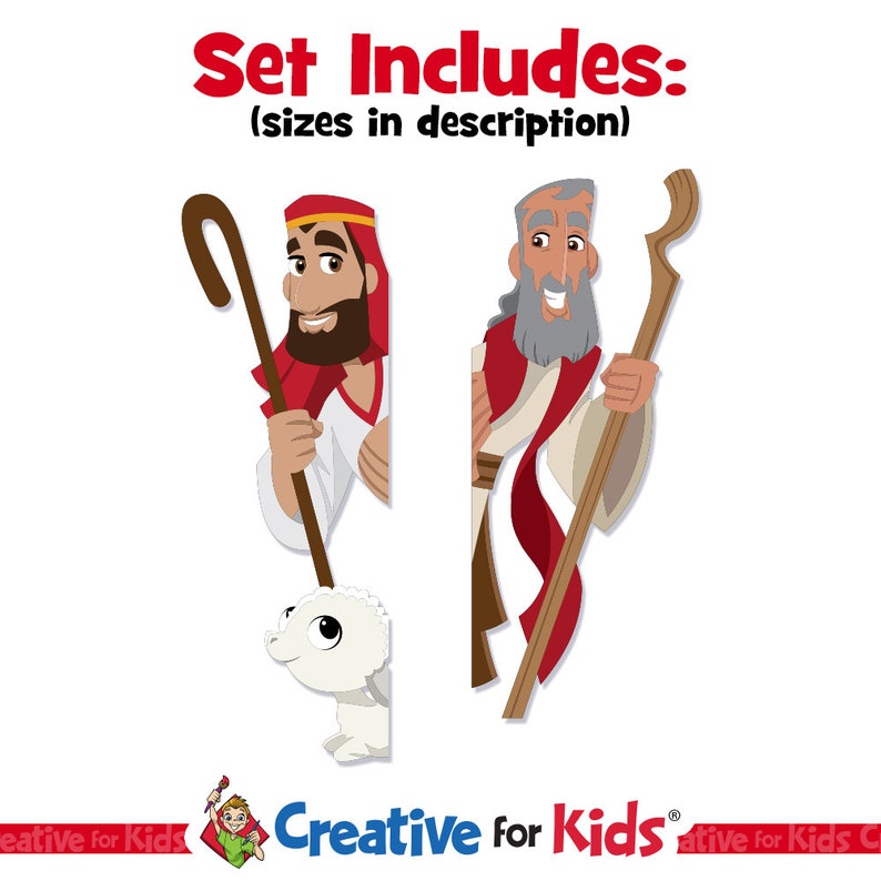 Moses & Joseph Bible Story Wall Decal Set: Sunday School Church Decor ...