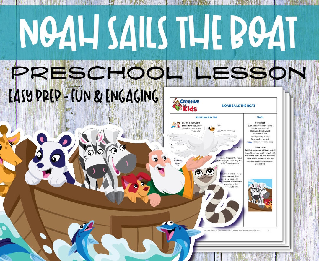 Noah Sails the Boat Preschool Bible Lesson, Sunday School Lesson, Bible ...